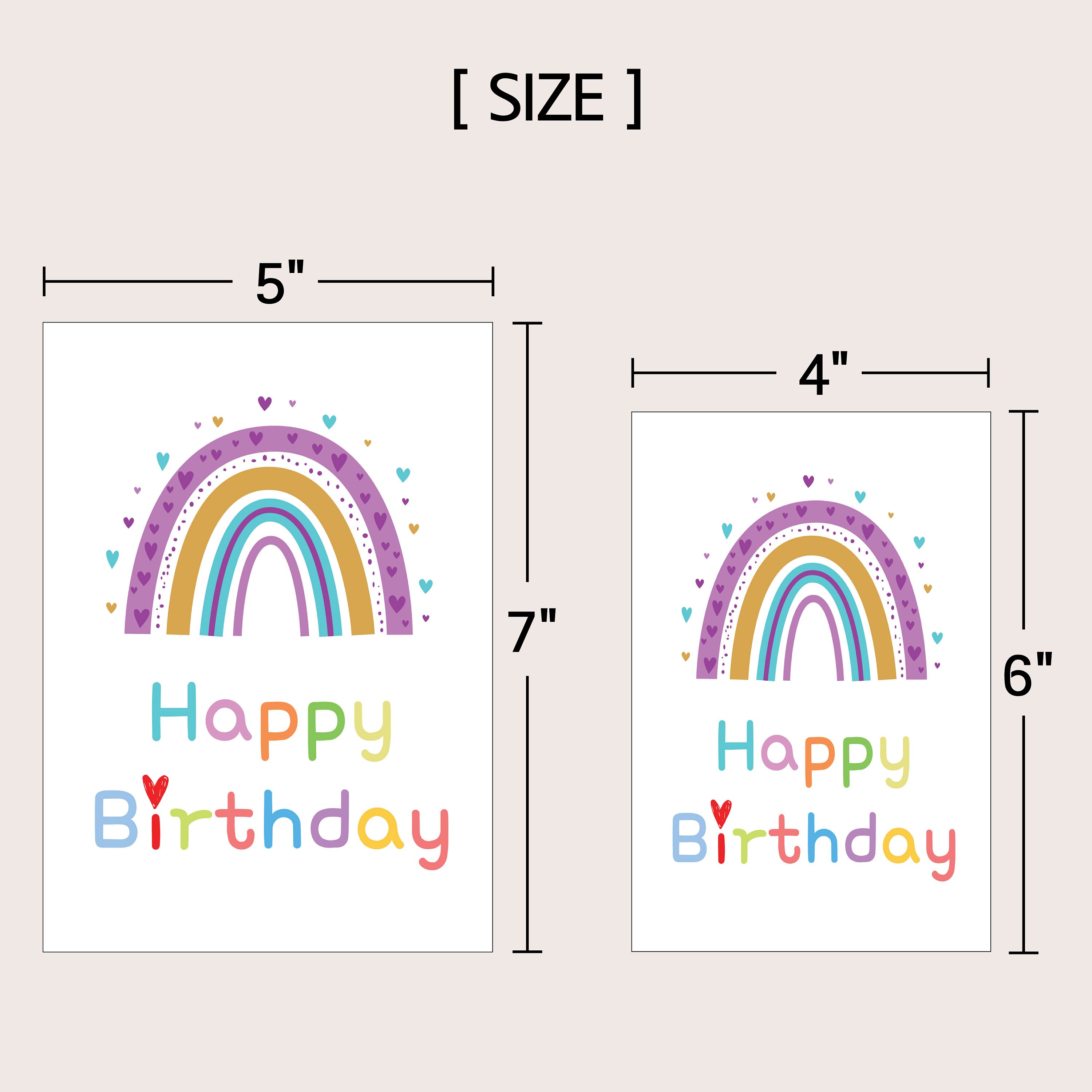 Printable Rainbow Happy Birthday Card for Kids,rainbow Birthday Card ...