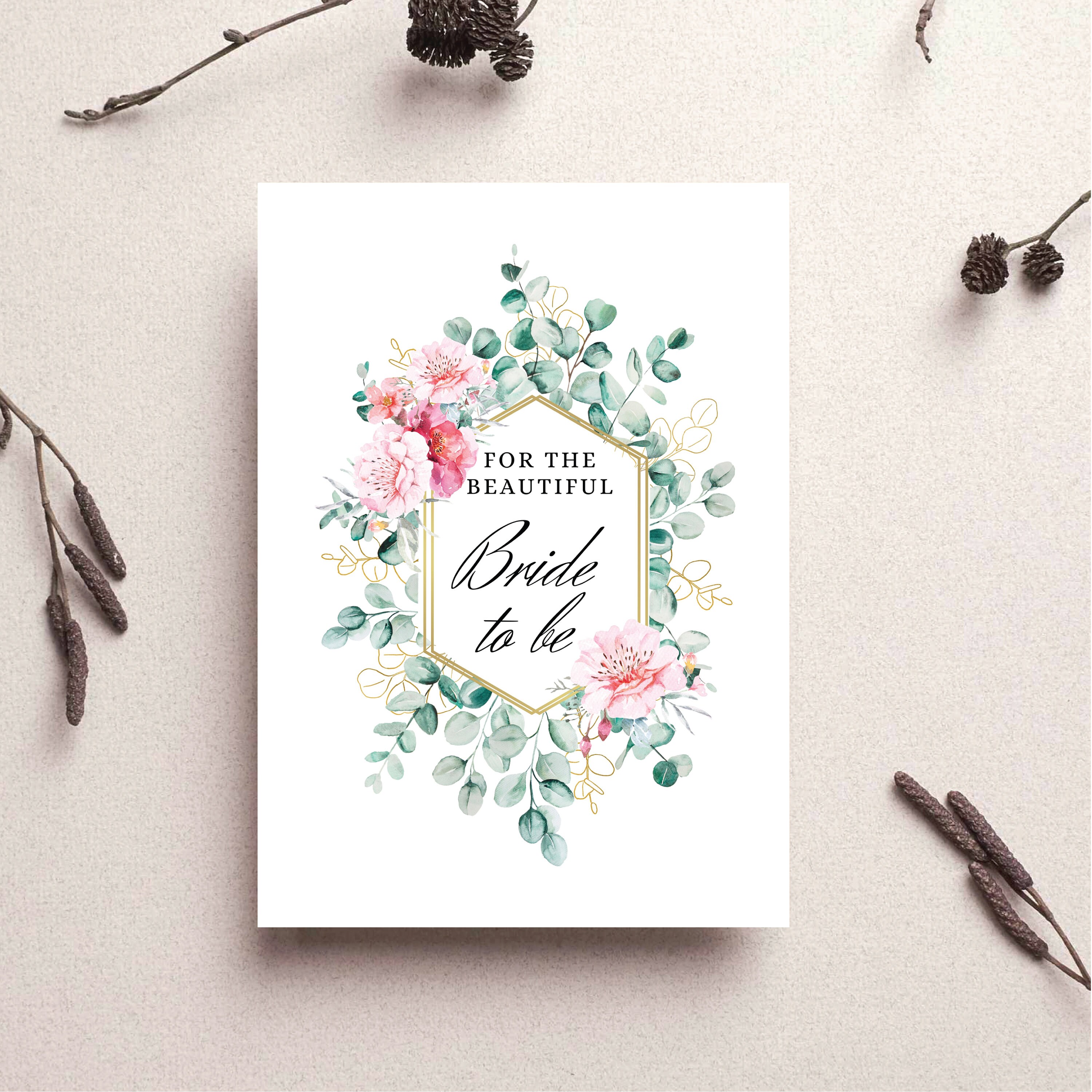 Printable for the Beautiful Bride to Be Card,bridal Shower Card ...