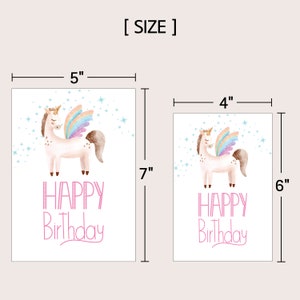 Printable Unicorn Birthday Card,magical Unicorn Card for Kids,cute ...