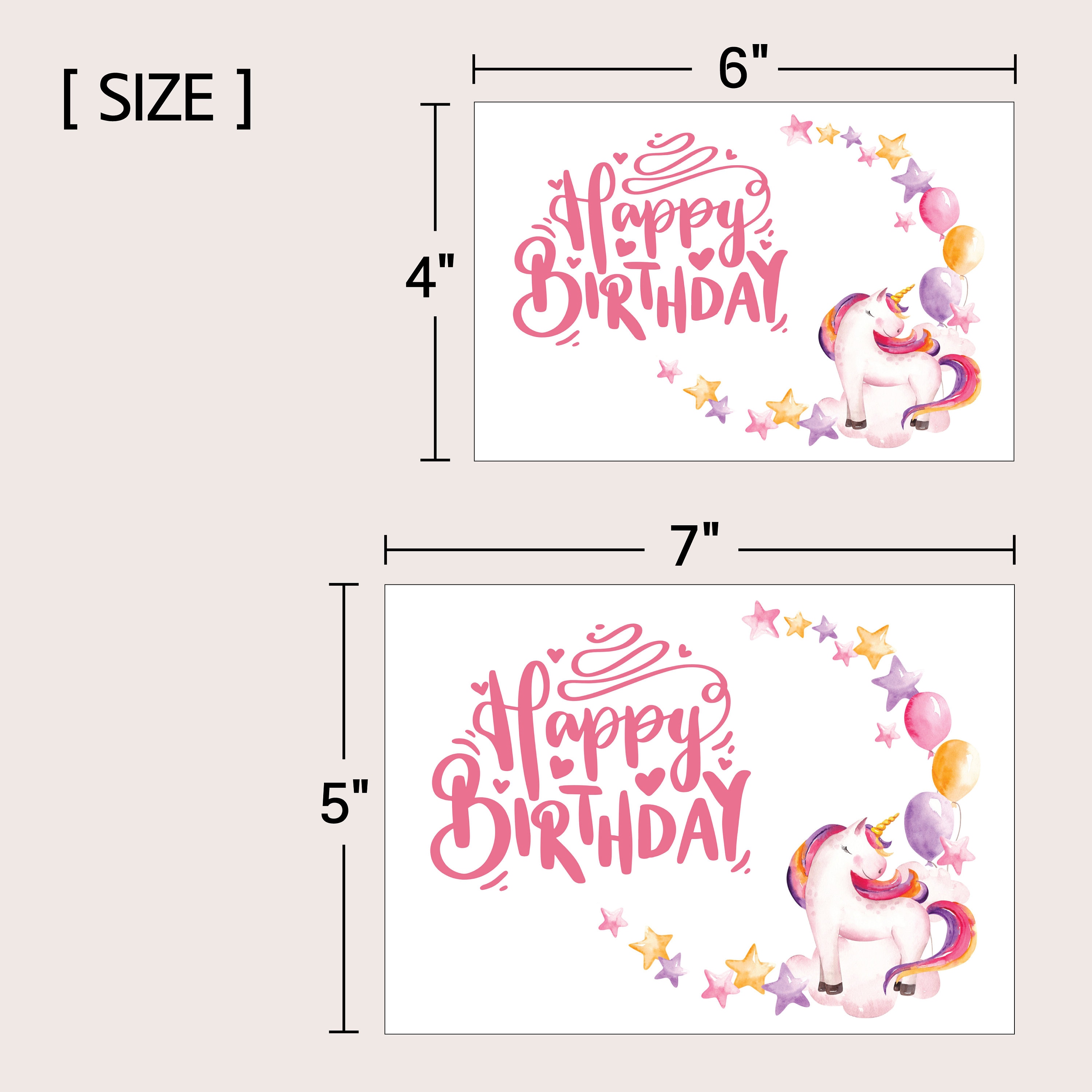 Unicorn Happy Birthday Card for Kids,printable Birthday Card for Girls ...