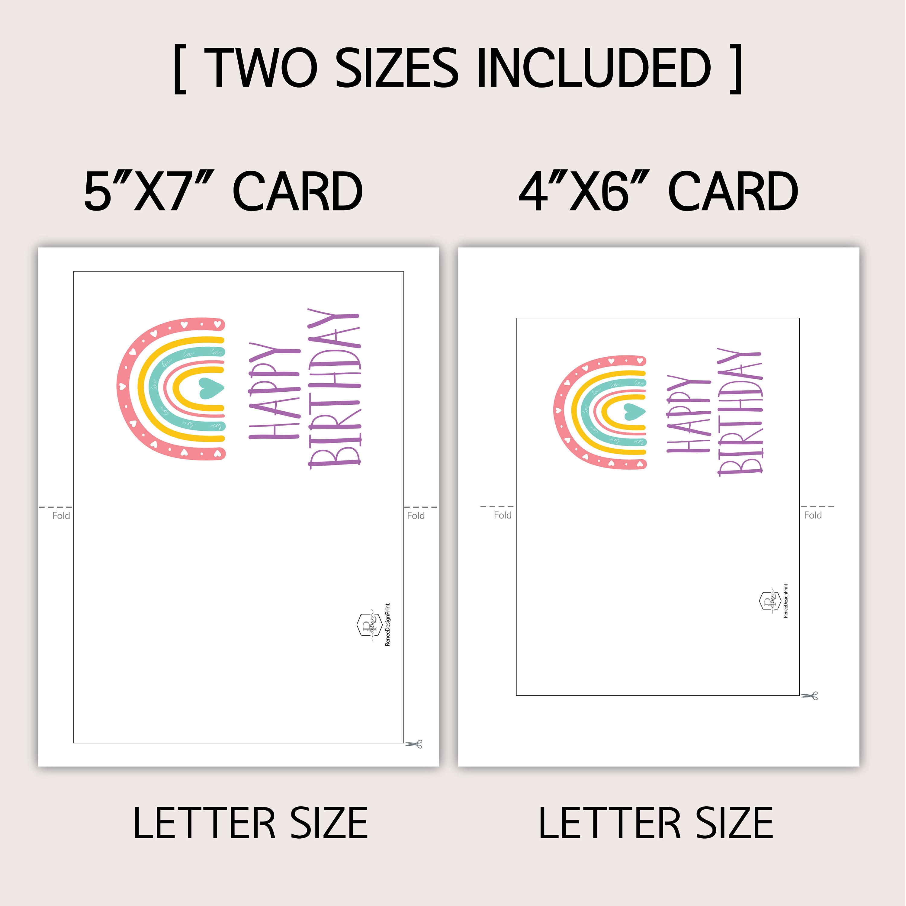 Printable Rainbow Happy Birthday Card,rainbow Birthday Card for Kids ...