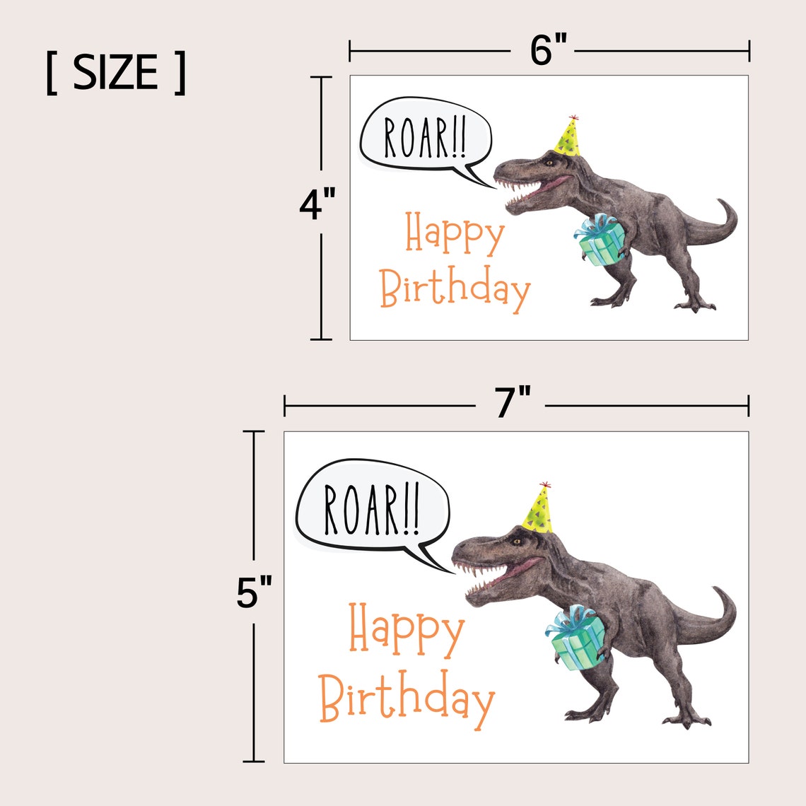 PRINTABLE Dinosaur Birthday Card for Kids,dino Card,t-rex Birthday Card ...