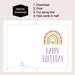 Printable Rainbow Happy Birthday Card,rainbow Birthday Card for Kids ...