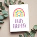 Printable Rainbow Happy Birthday Card,rainbow Birthday Card for Kids ...