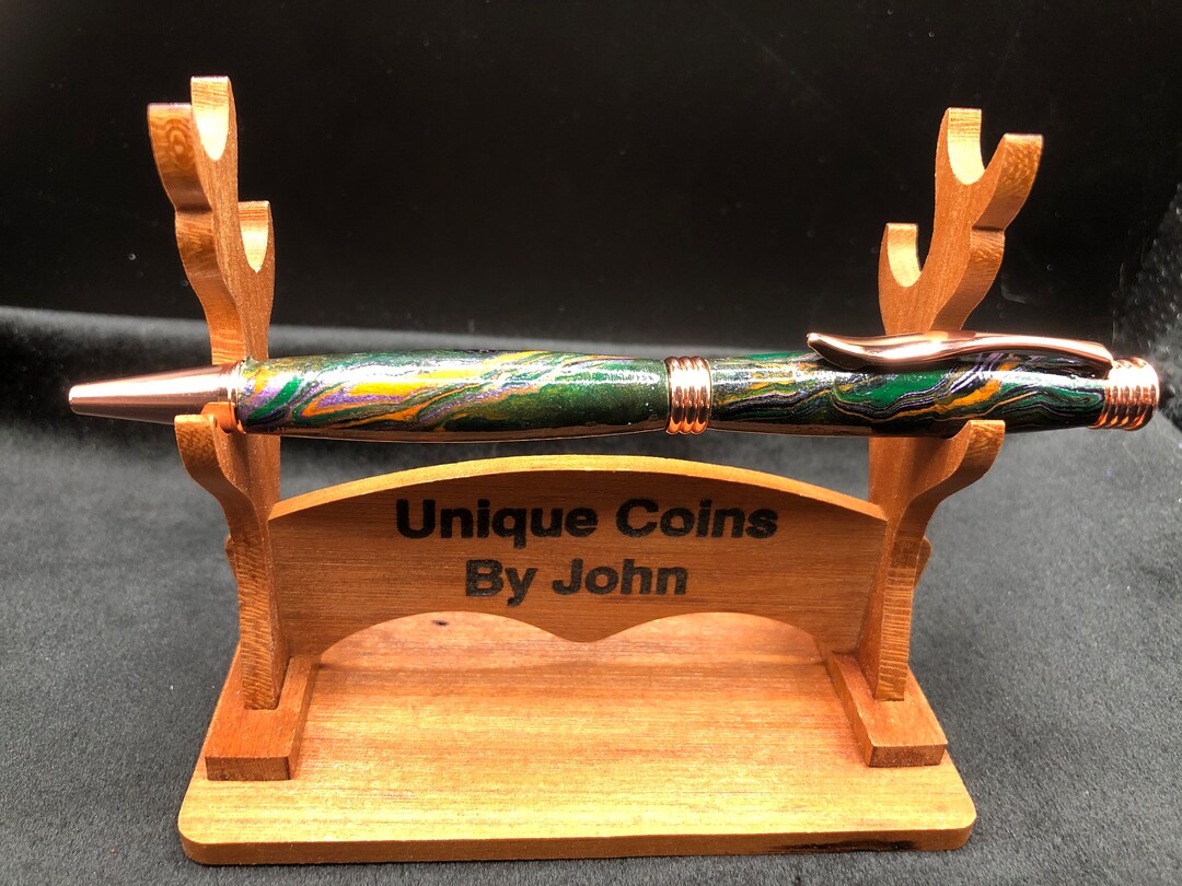 Wood Pen Handmade, Wood Pen With Opal Inlay, Wooden Pen With Stones ...