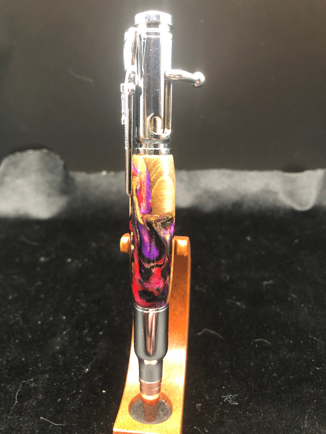 Acrylic Bullet Pen Handmade, Wooden Pen With Stones , Exotic Wood Pen ...