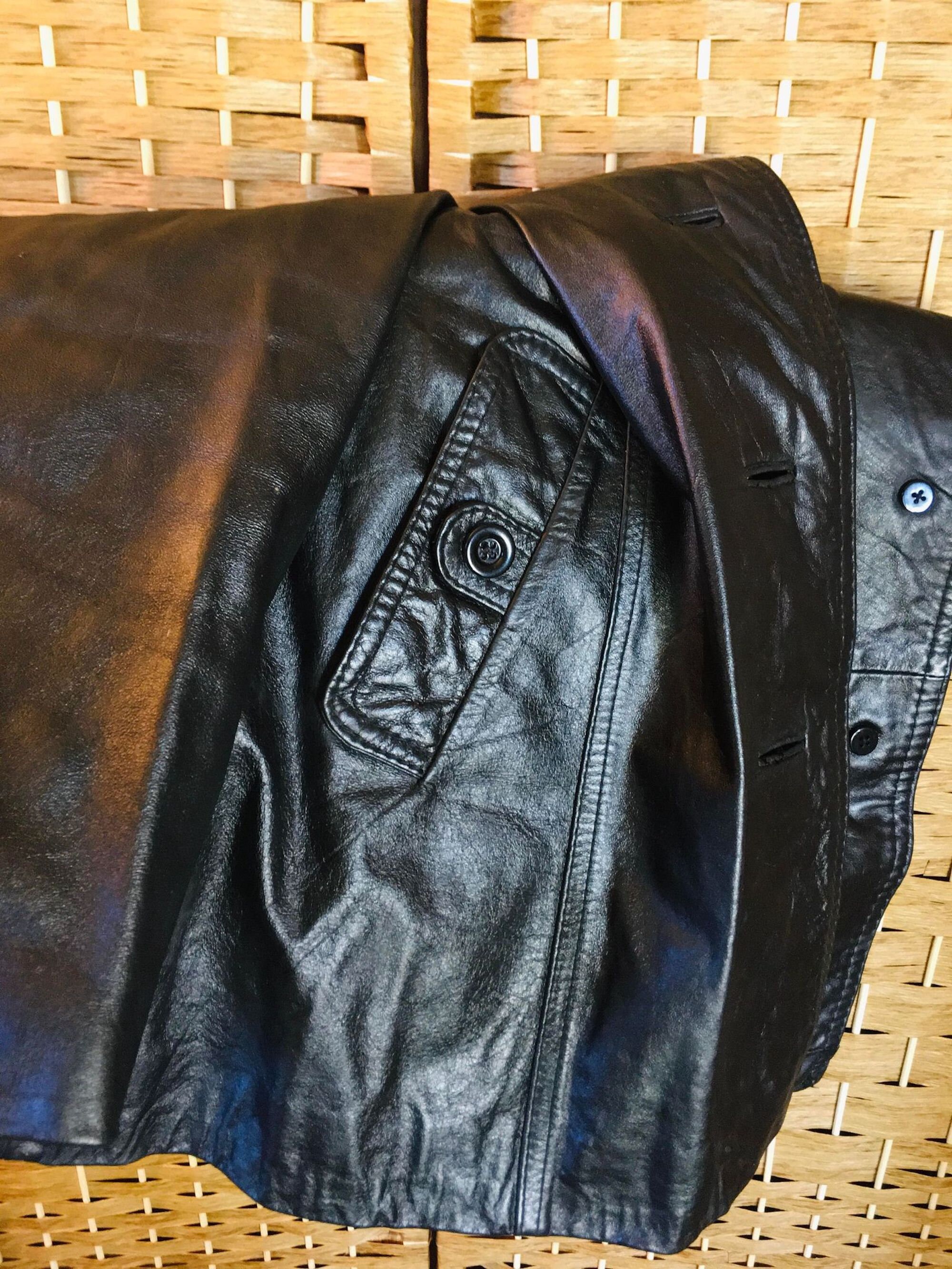 Vintage Leather Jacket Mobster - Etsy