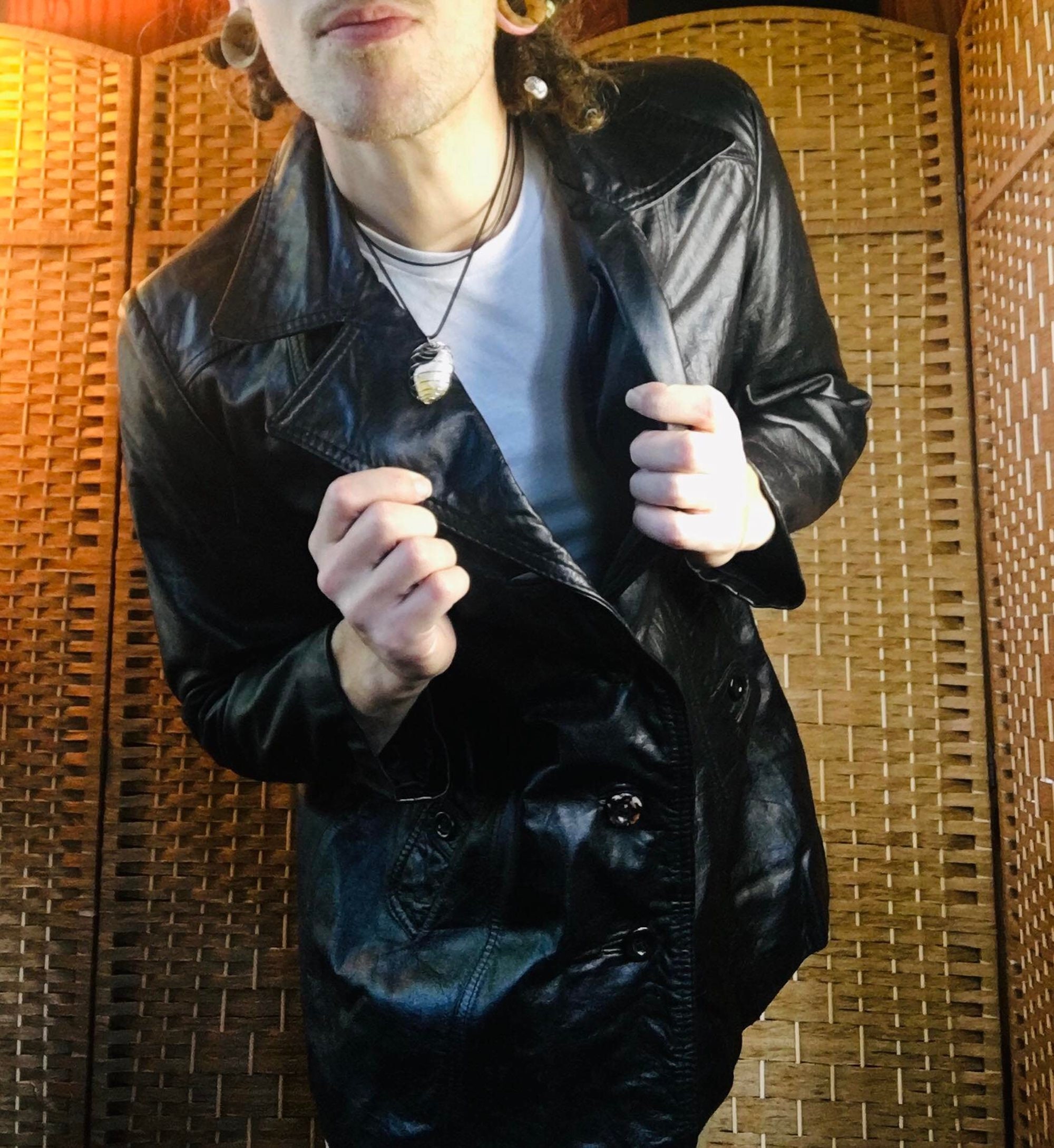 Vintage Leather Jacket Mobster - Etsy