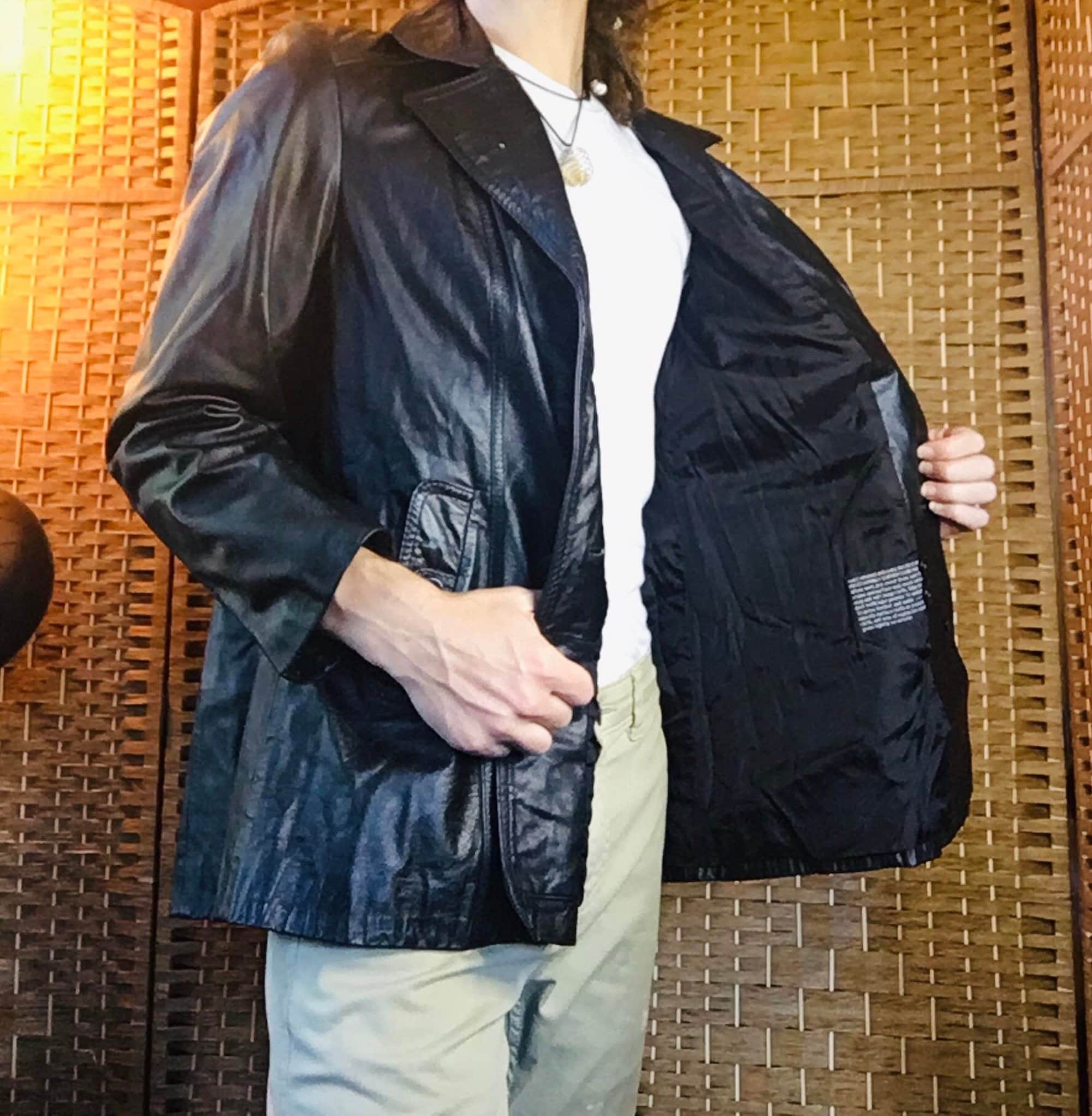 Vintage Leather Jacket Mobster - Etsy