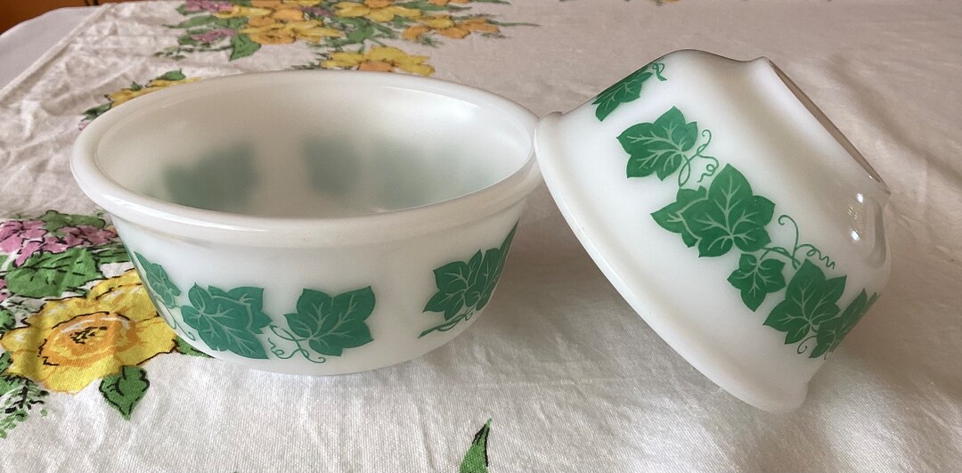 Hazel Atlas Ivy Nesting Mixing Bowls 5 and 6 Inch - Vintage 40s 50s - Etsy