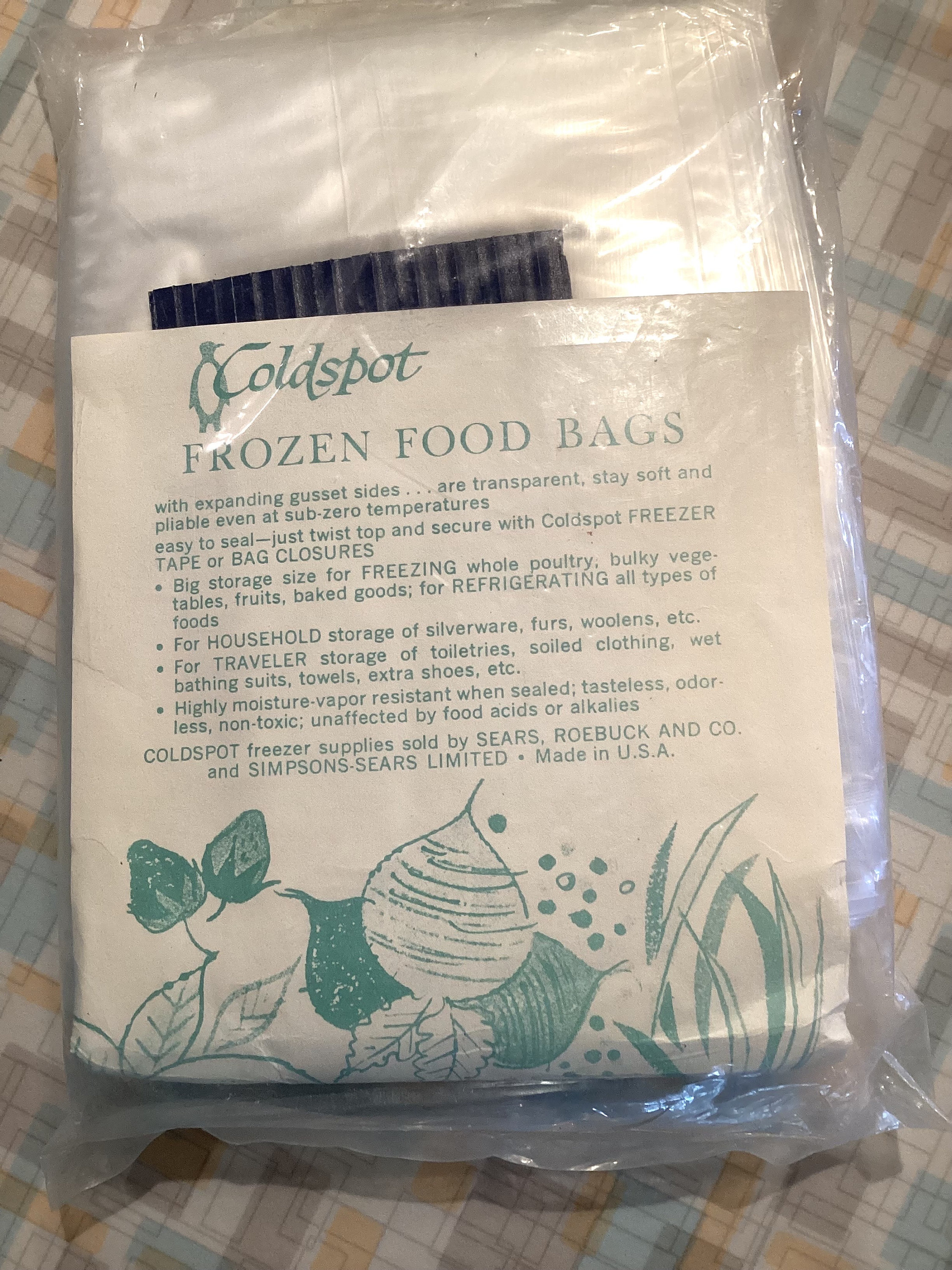 Deadstock Vintage Sears Frozen Food Bags 1950s 1960s New in Package - Etsy
