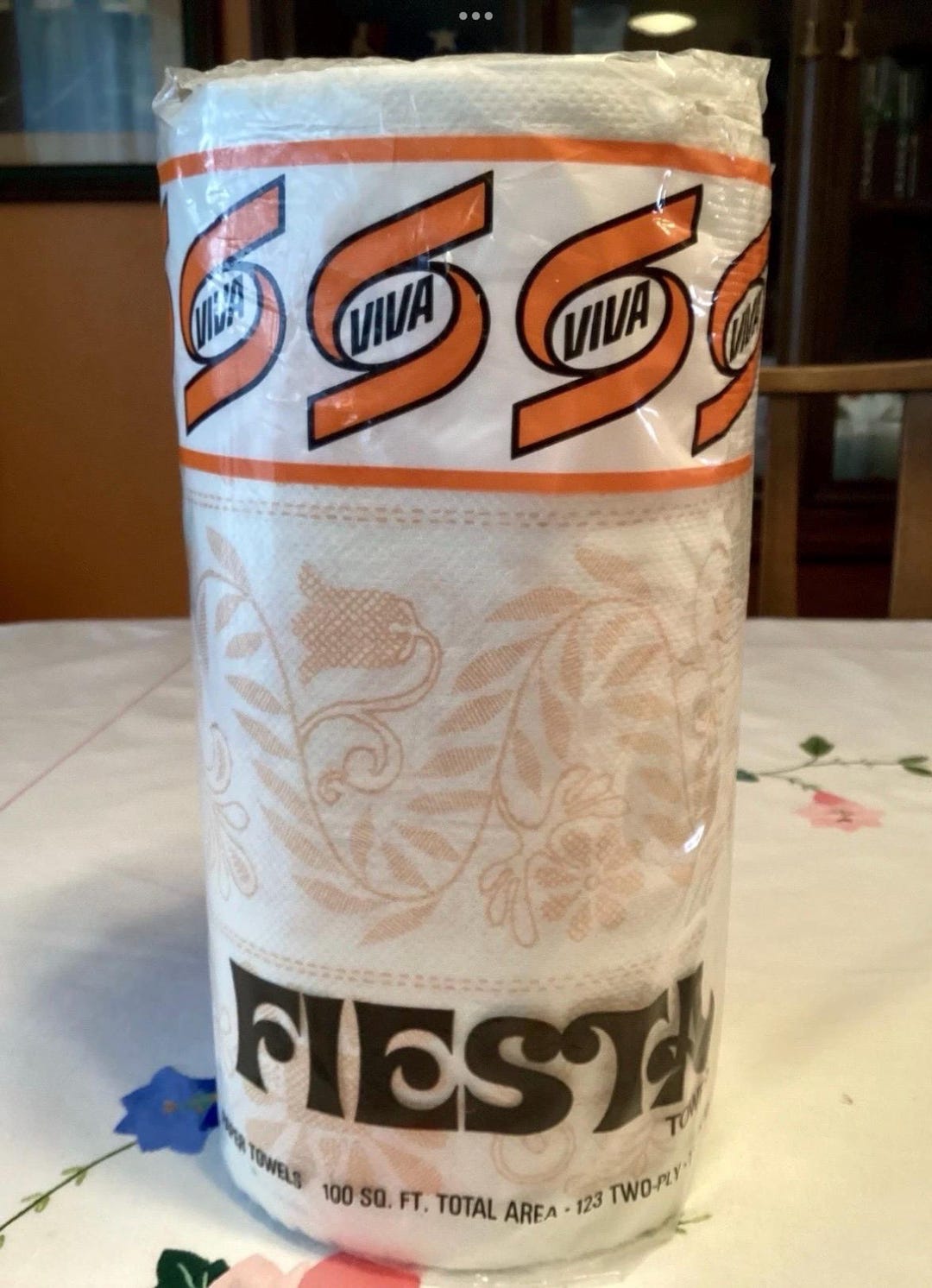 1972 Roll of Viva Paper Towels Orange Flowers - New Old Stock - Etsy