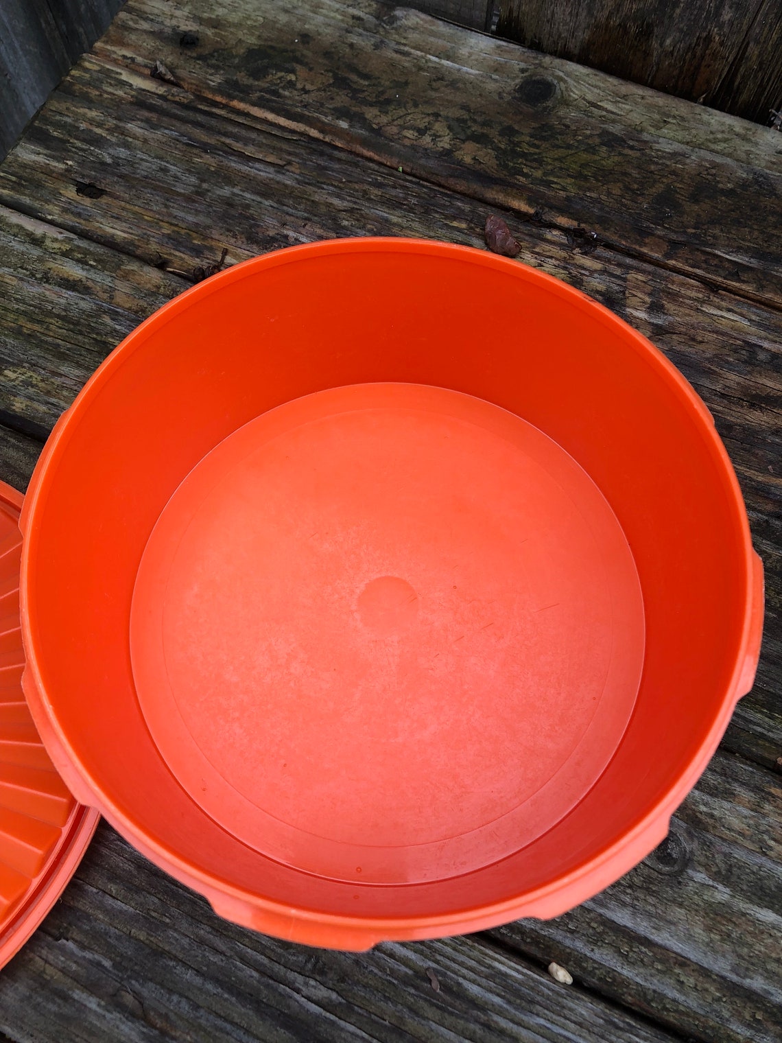 Vintage Orange Tupperware Container - Etsy