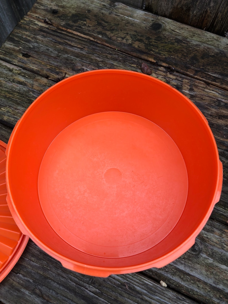 Vintage Orange Tupperware Container - Etsy