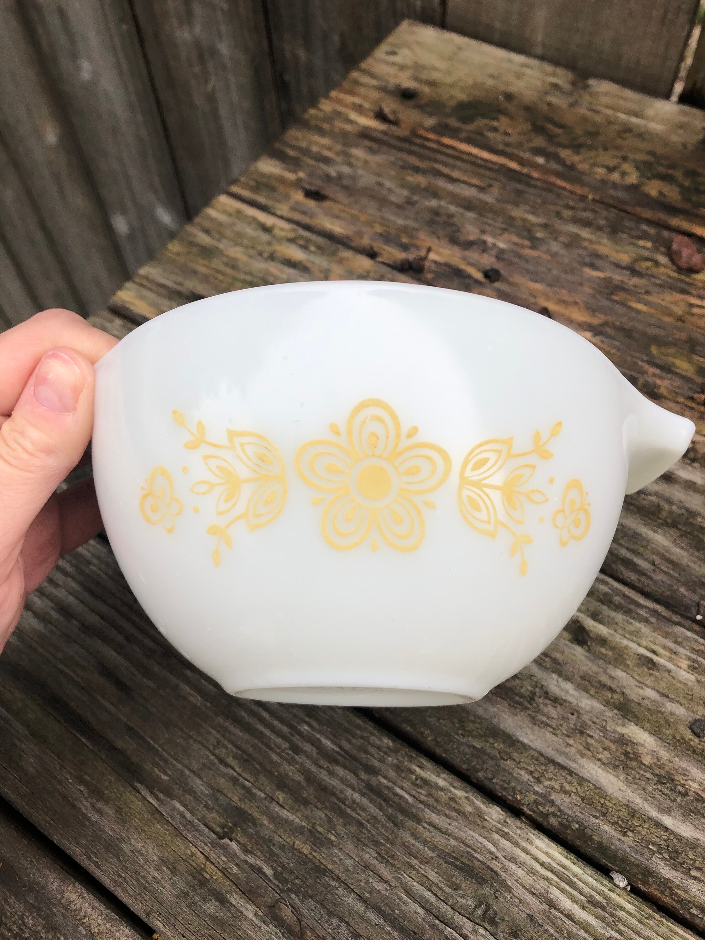 Vintage Butterfly Gold Pyrex Cinderella Bowl - Etsy