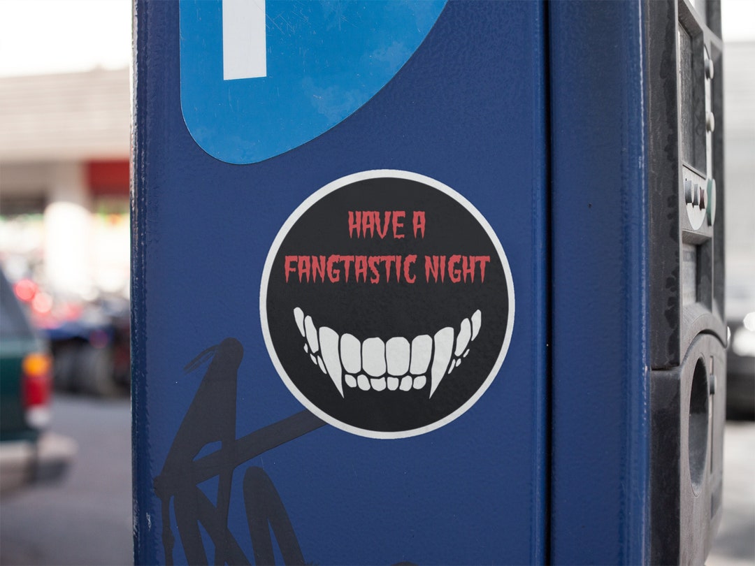 Fangtastic Sticker, Vampire Fangs, Dracula, Scary Halloween ...