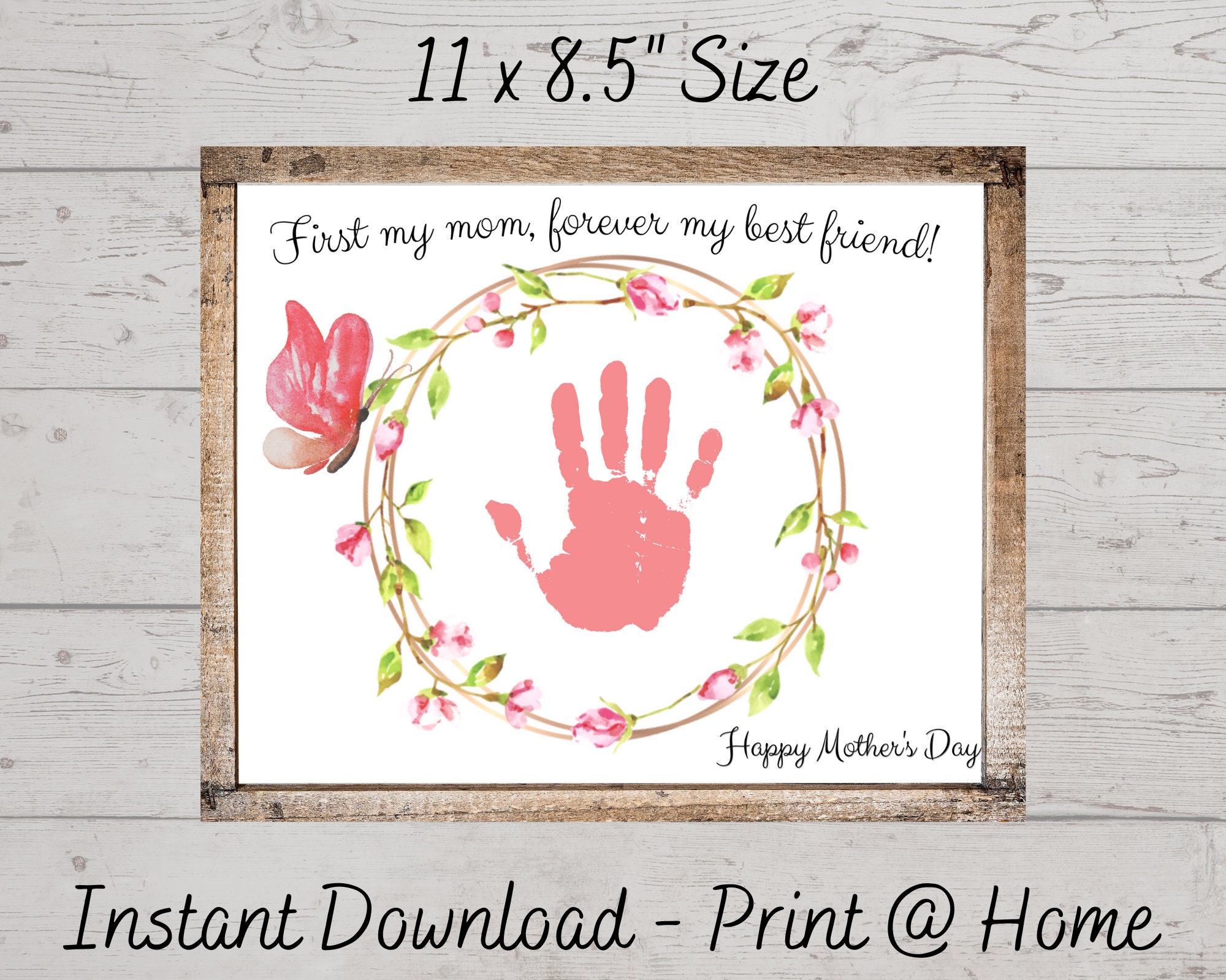 Mother's Day Printable Handprint Craft, Mother's Day Handprint Mother's ...