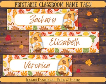 Fall Classroom Name Labels - Etsy