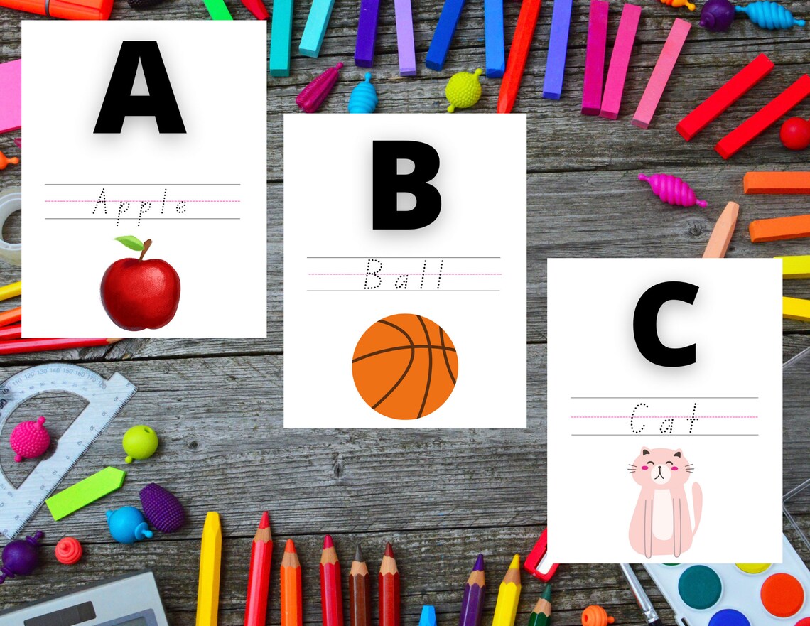 JUMBO Prek Abc Flashcards, Homeschool Printable Activity, Oversized ...