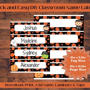 Desk Name Labels, Classroom Name Labels, Cubby Label, Name Tags, Back ...