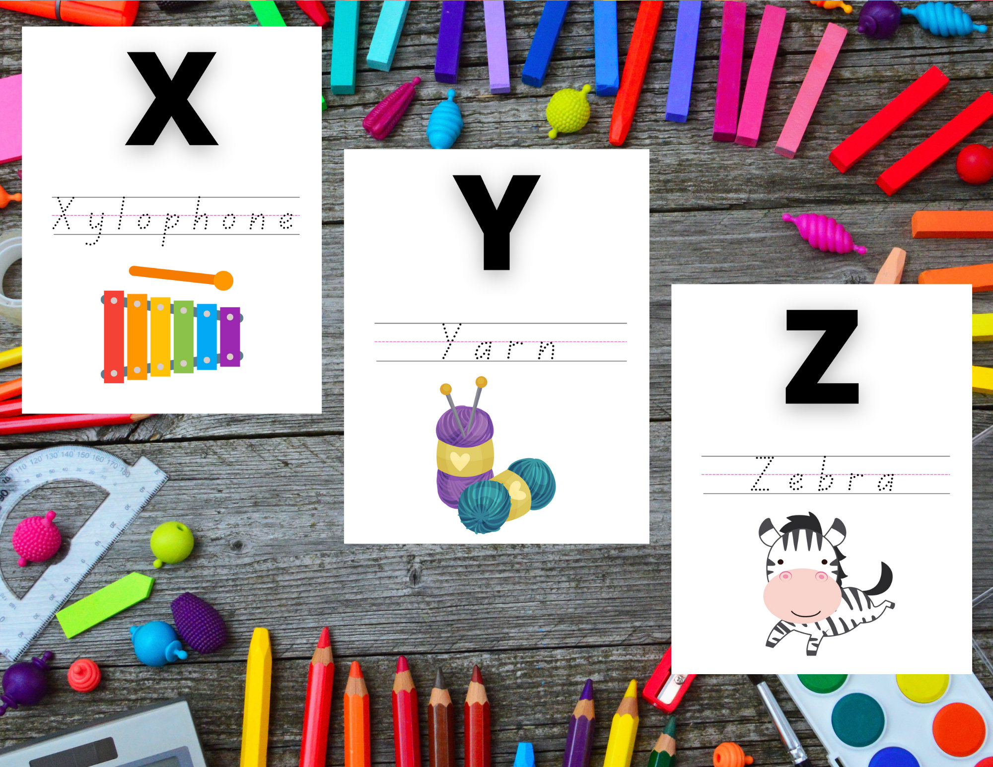 JUMBO Prek Abc Flashcards, Homeschool Printable Activity, Oversized ...