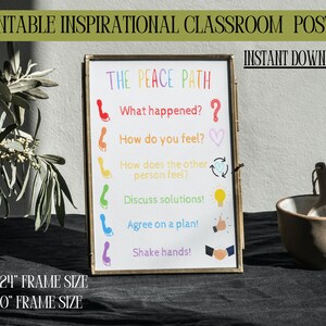 Printable Inspirational Classroom Poster, DIY Growth Mindset Mental ...