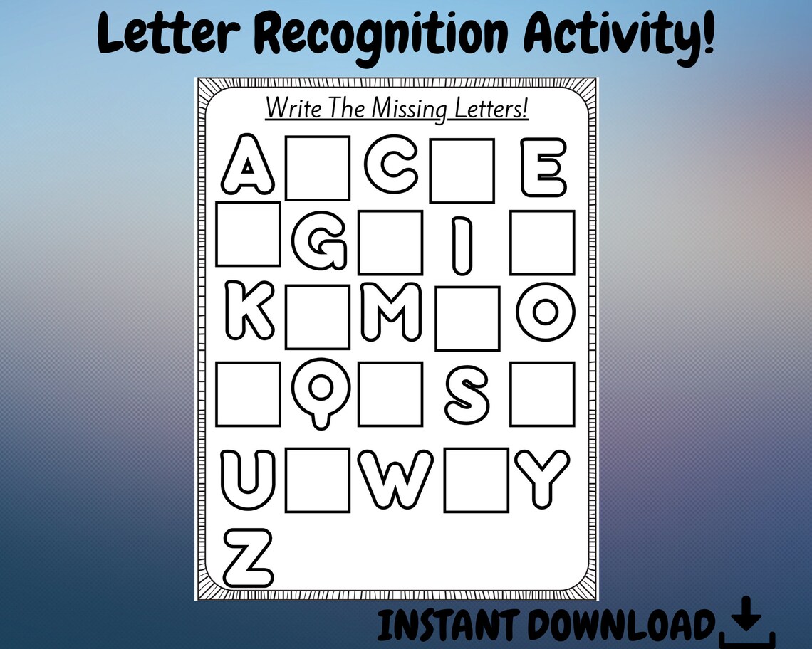 Kindergarten Alphabet Activity, Preschool ABC Worksheets, Homeschool ...