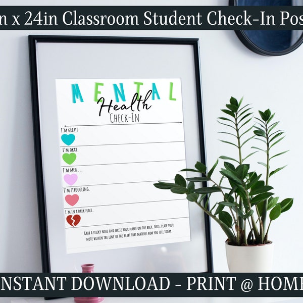 Mental Health Check in Poster - Etsy