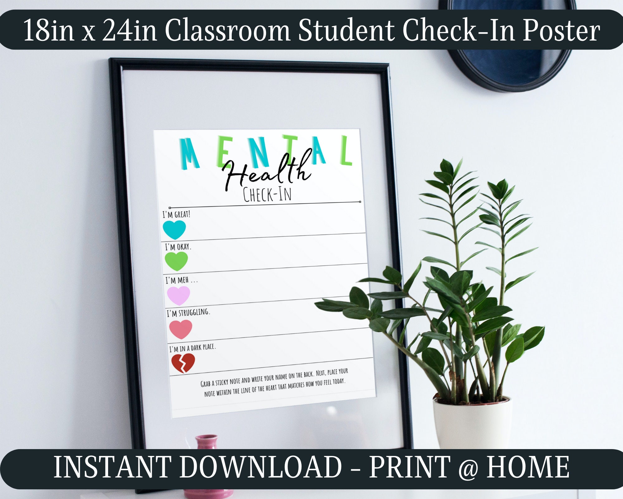 Mental Health Check in Poster Daily Check in Mental Health Awareness ...