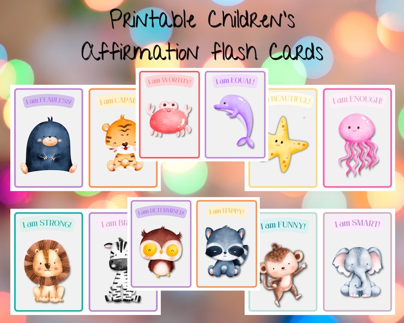 21 Children's Printable Positive Affirmation Flashcards, Positive I AM ...