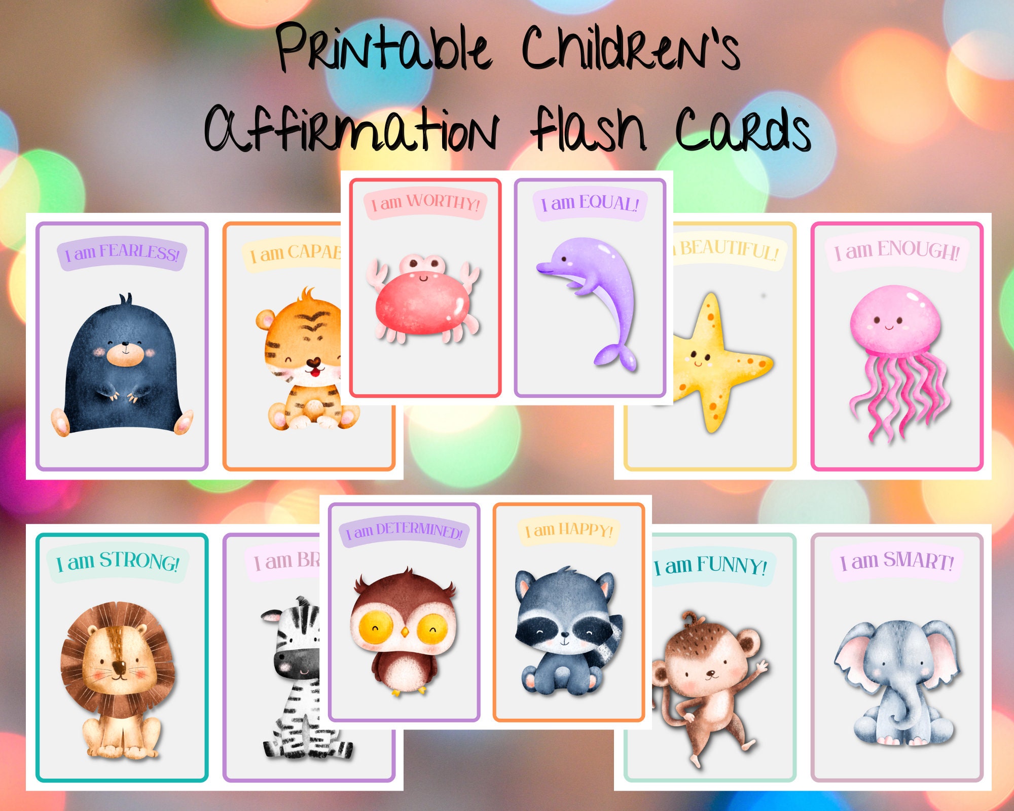 21 Children's Printable Positive Affirmation Flashcards, Positive I AM ...