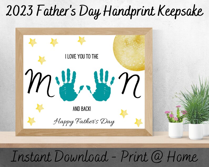 Father's Day Printable Handprint Craft, Father's Day Handprint Art ...