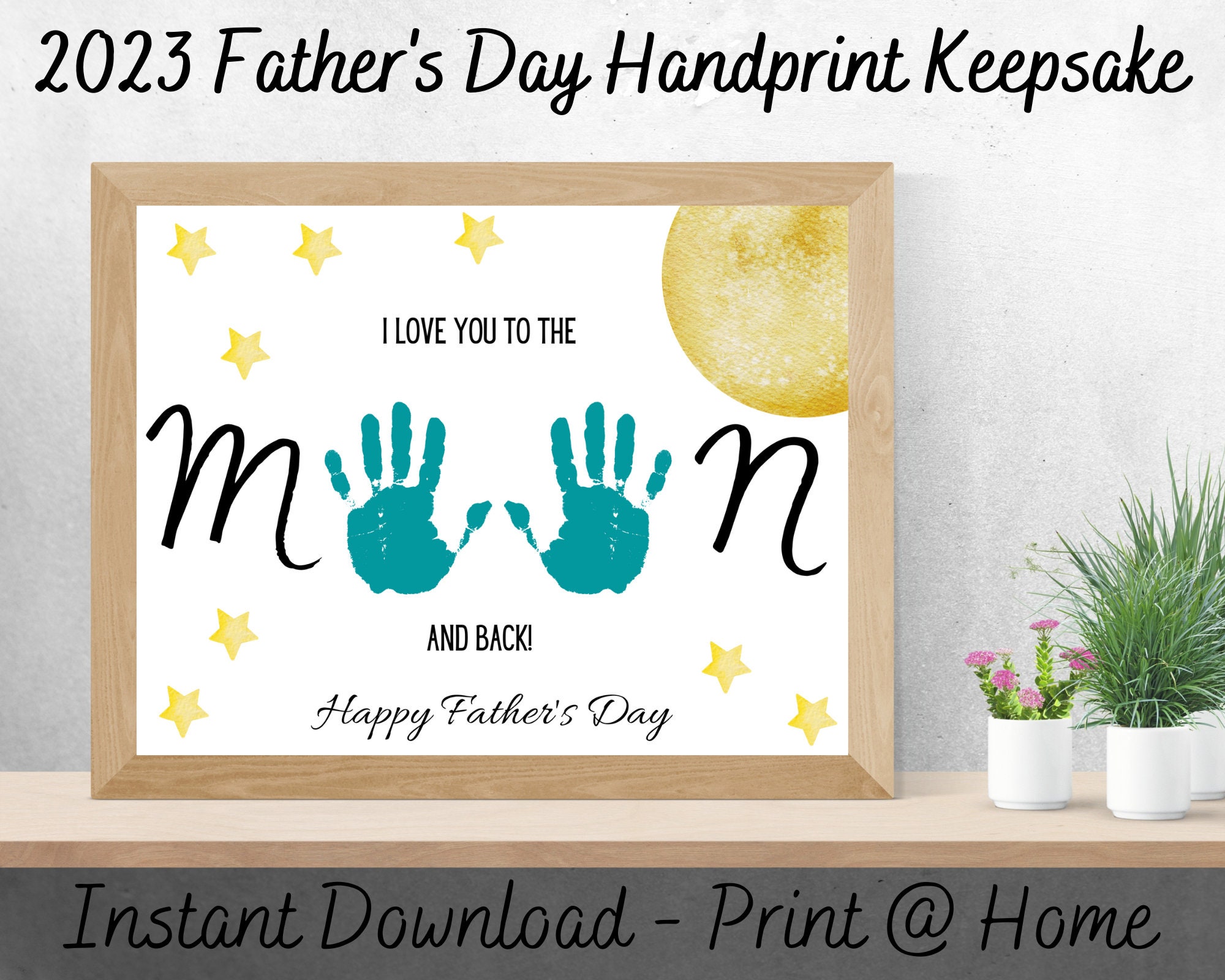 Father's Day Printable Handprint Craft, Father's Day Handprint Art ...