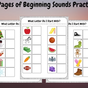 Kindergarten Beginning Sounds Activity Bundle, Preschool Letter ...