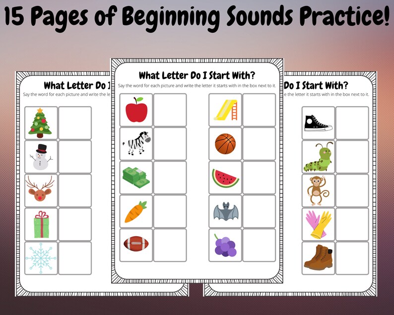 Kindergarten Beginning Sounds Activity Bundle, Preschool Letter ...