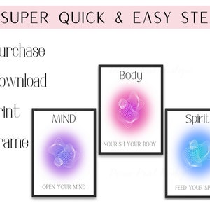 Printable Mind Body Spirit Wall Decor, Instant Print Art, Printable ...