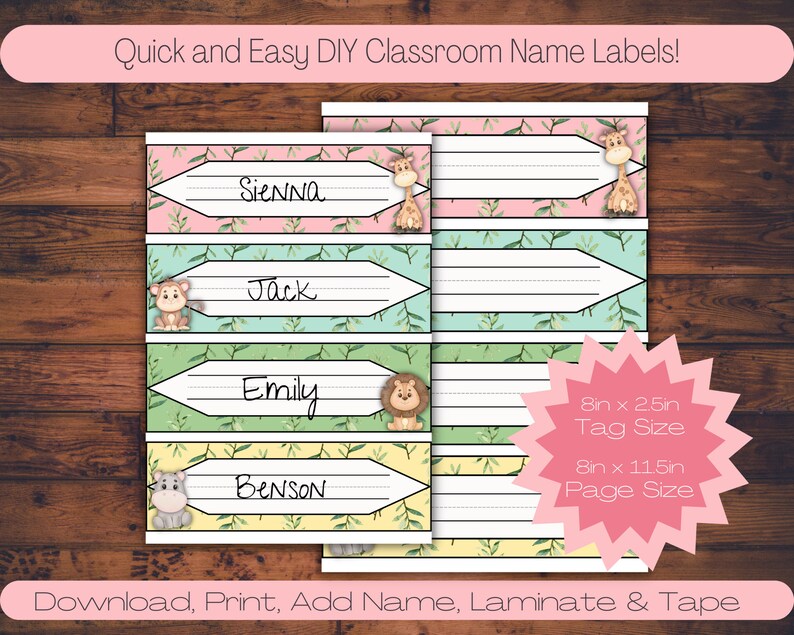 Desk Name Labels, Classroom Name Labels, Cubby Label, Name Tags, Back ...