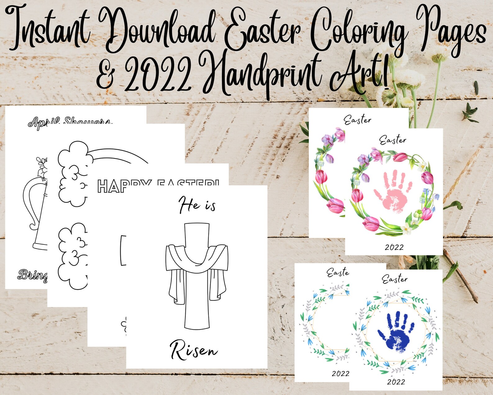 Printable Easter 2022 Activities, Easter Handprint Craft, Easter ...