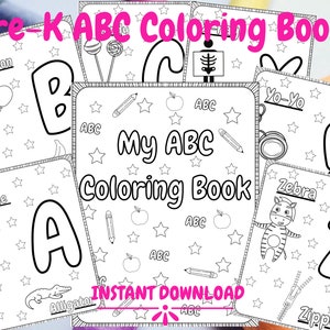 Alphabet Coloring Book Printable, Downloadable Phonics Activity, Pre-k ...