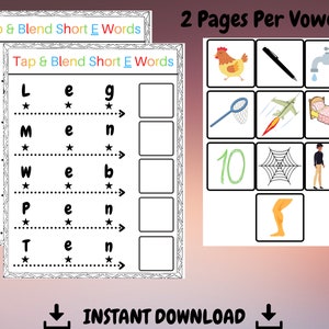 Kindergarten Tap & Blend Printable Activity, School Age Printables ...