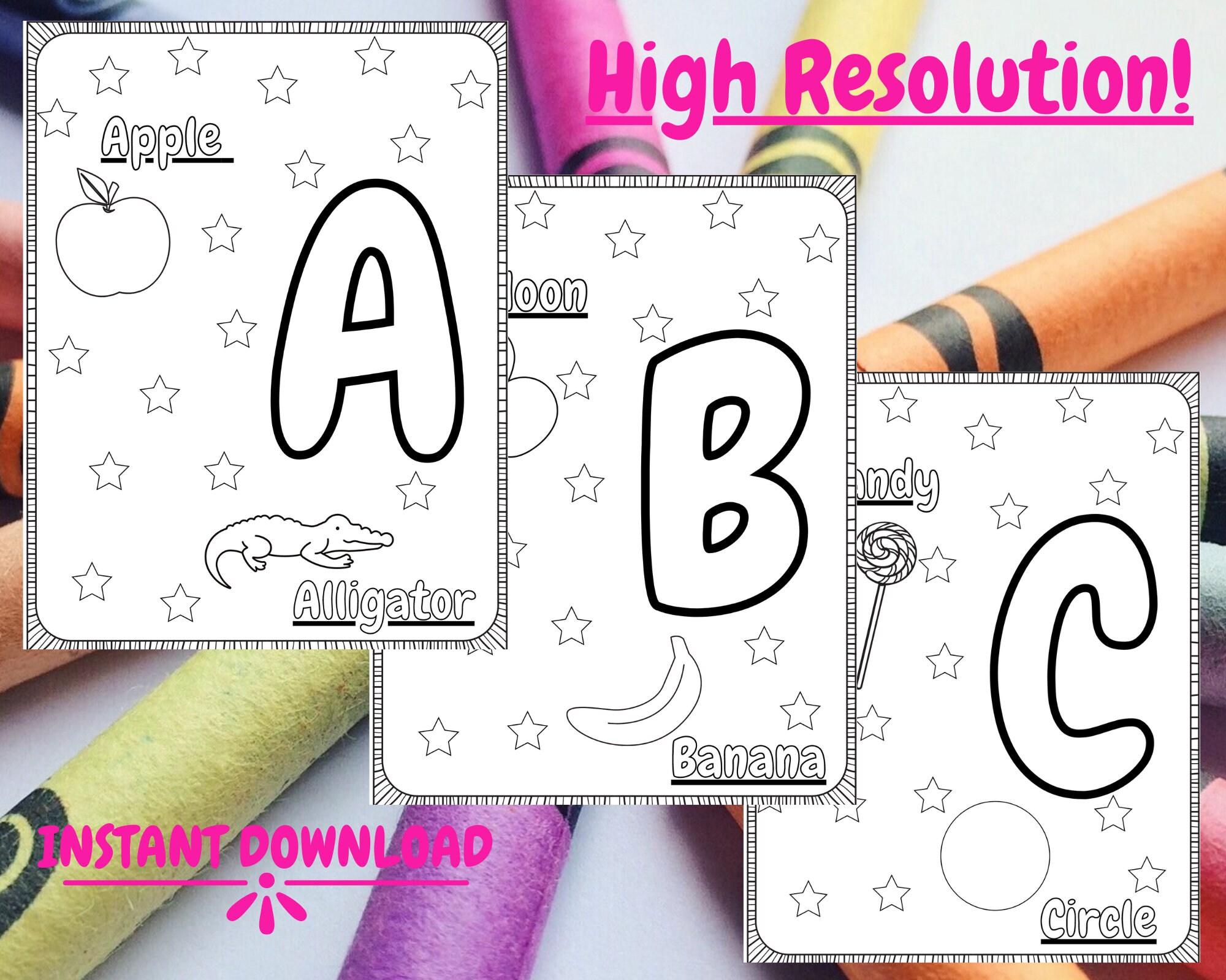 Alphabet Coloring Book Printable, Downloadable Phonics Activity, Pre-k ...