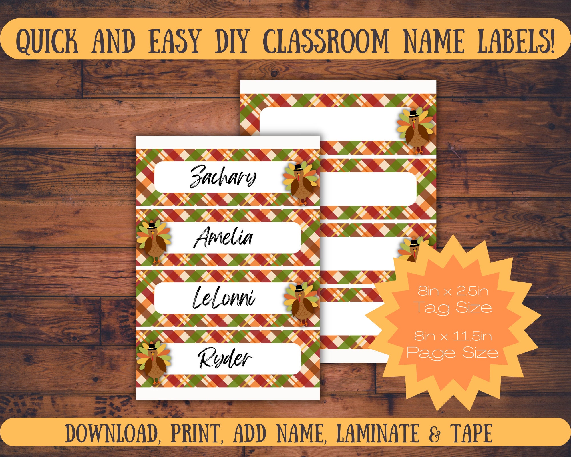 Desk Name Labels, Classroom Name Labels, Cubby Label, Name Tags, Back ...
