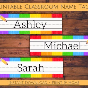 Desk Name Labels, Classroom Name Labels, Cubby Label, Name Tags, Back ...