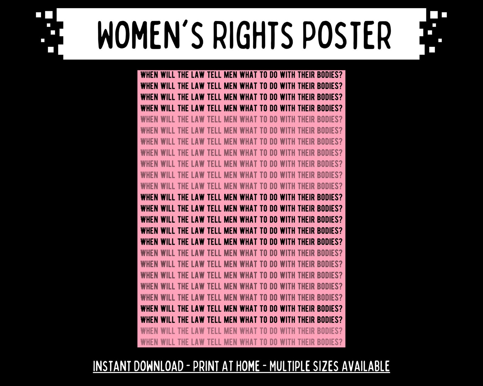 Women's Reproductive Right's Poster, Protest Poster, Vasectomy ...