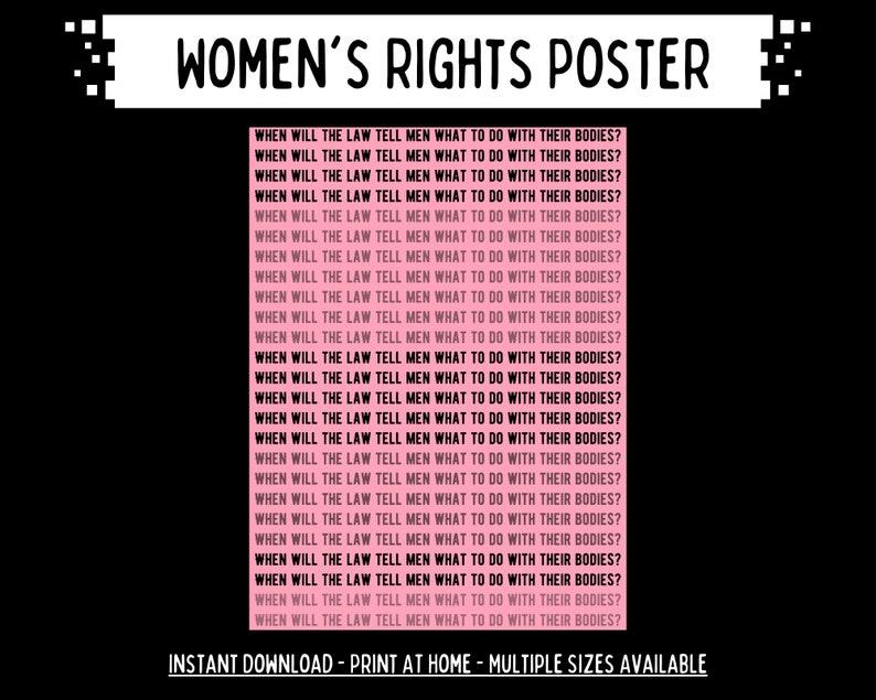 Women's Reproductive Right's Poster, Protest Poster, Vasectomy ...