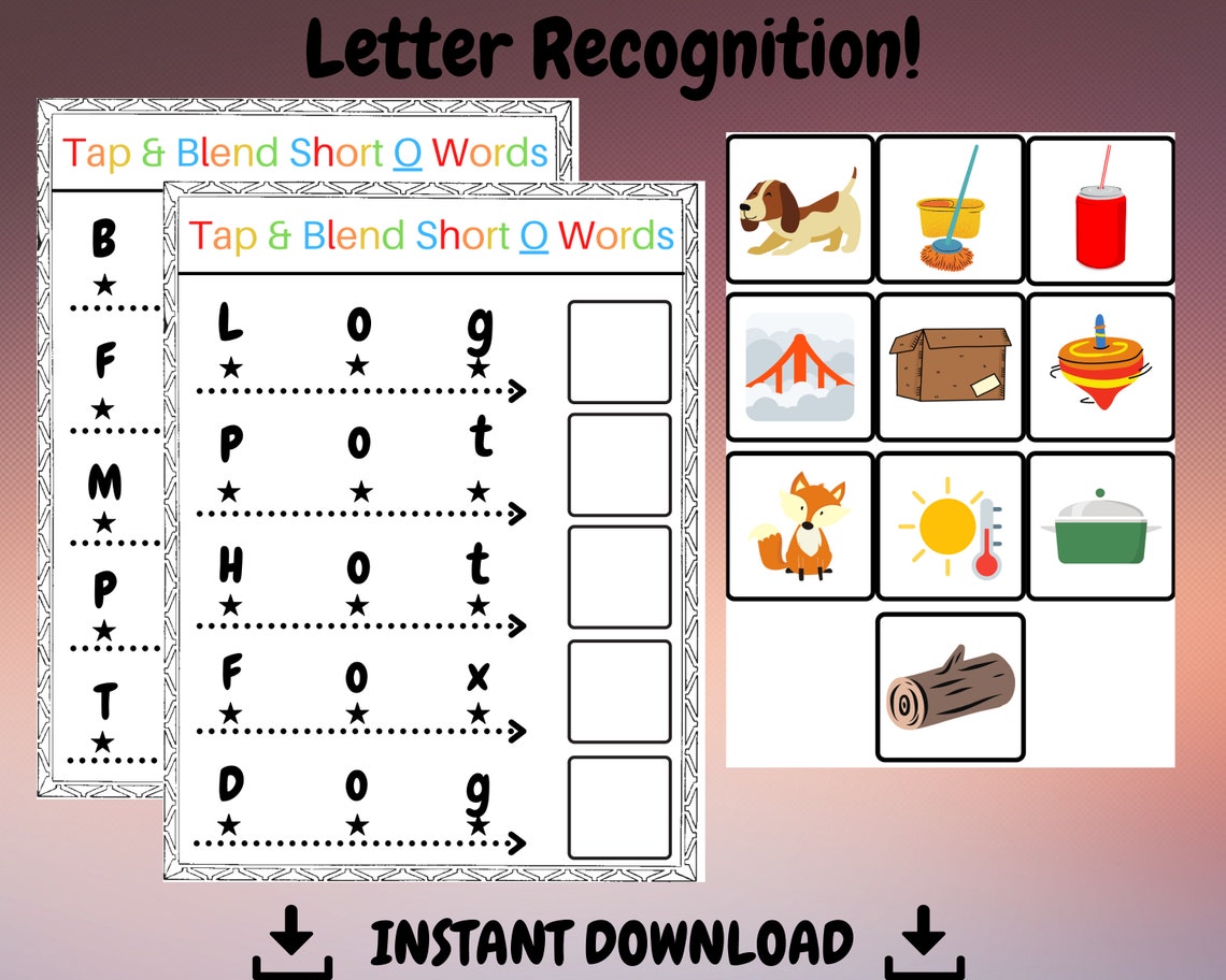 Kindergarten Tap & Blend Printable Activity, School Age Printables ...