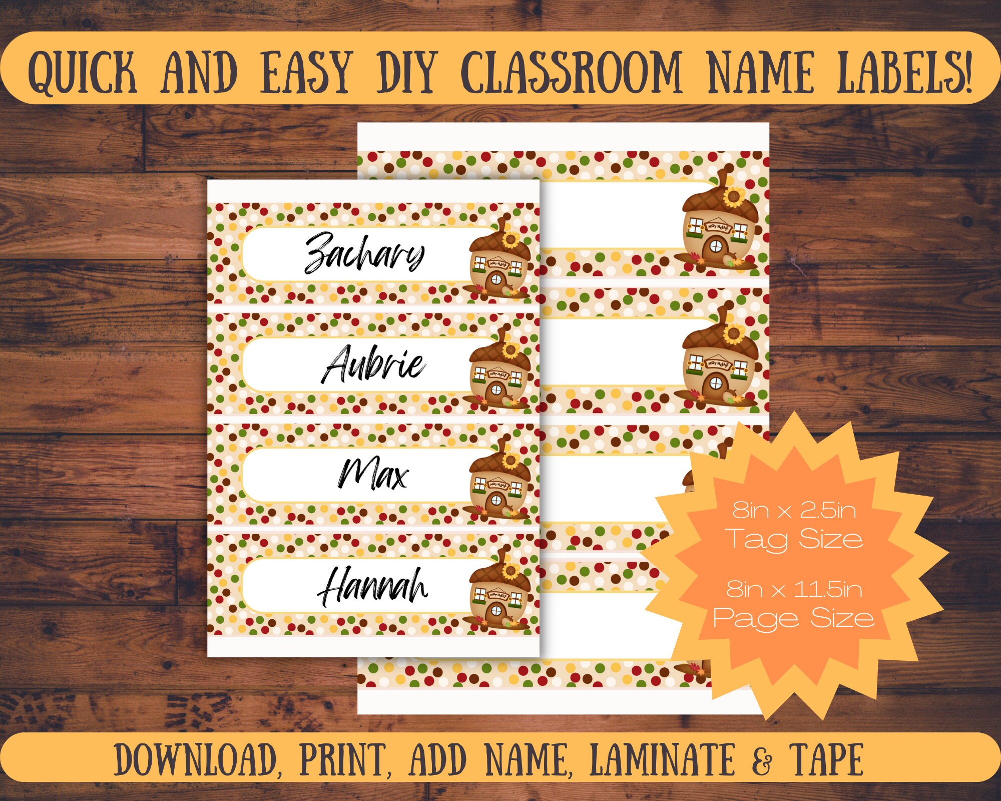 Desk Name Labels, Classroom Name Labels, Cubby Label, Name Tags, Back ...
