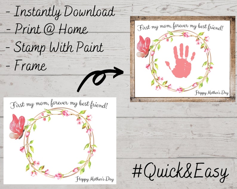 Mother's Day Printable Handprint Craft Mother's Day - Etsy