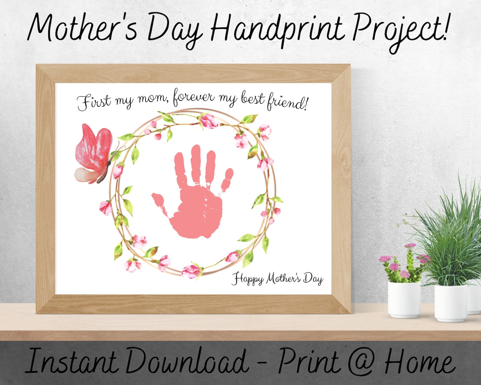 Mother's Day Printable Handprint Craft, Mother's Day Handprint Art ...