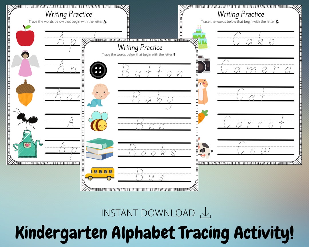 Kindergarten Alphabet Handwriting, Preschool Writing, 1st Grade ...